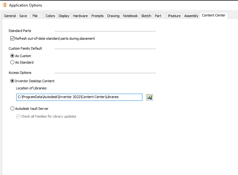 Solved: custom content missing from content center - Autodesk Community