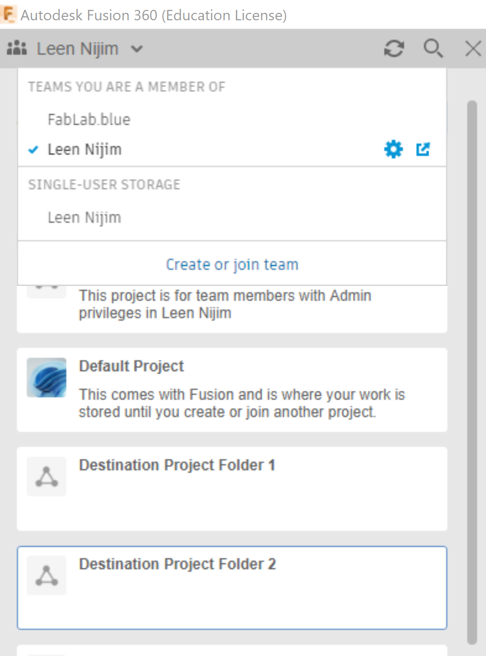 Lost all projects after being invited to a project on Fusion Team ...
