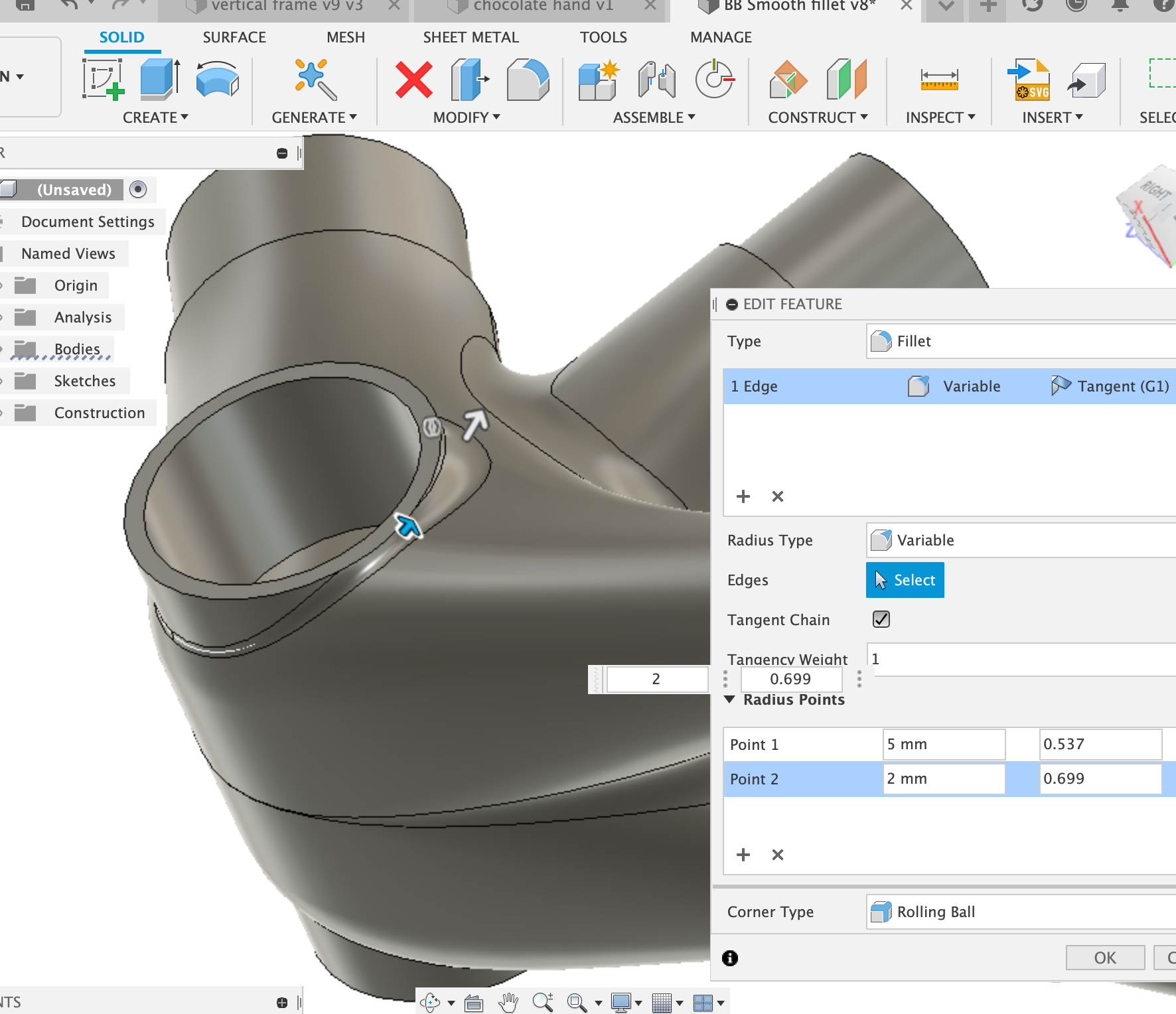 Controlling fillet parameters - Autodesk Community