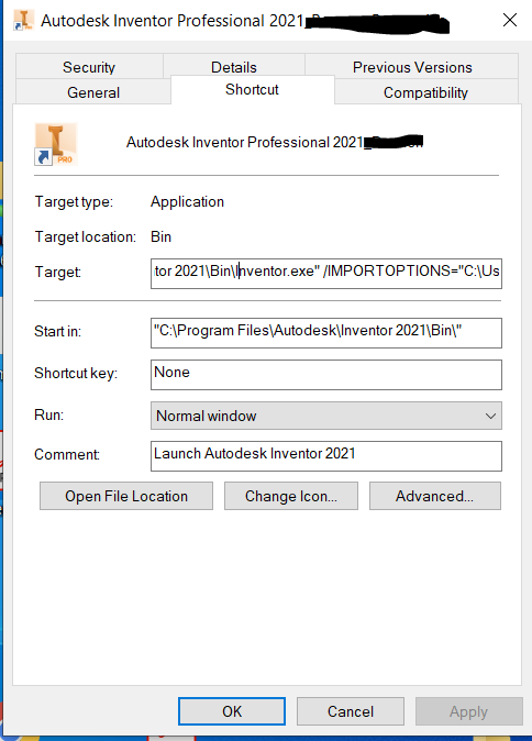Start Inventor with fix application options - Autodesk Community