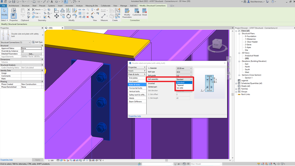 how to have bolt with double nuts? - Autodesk Community