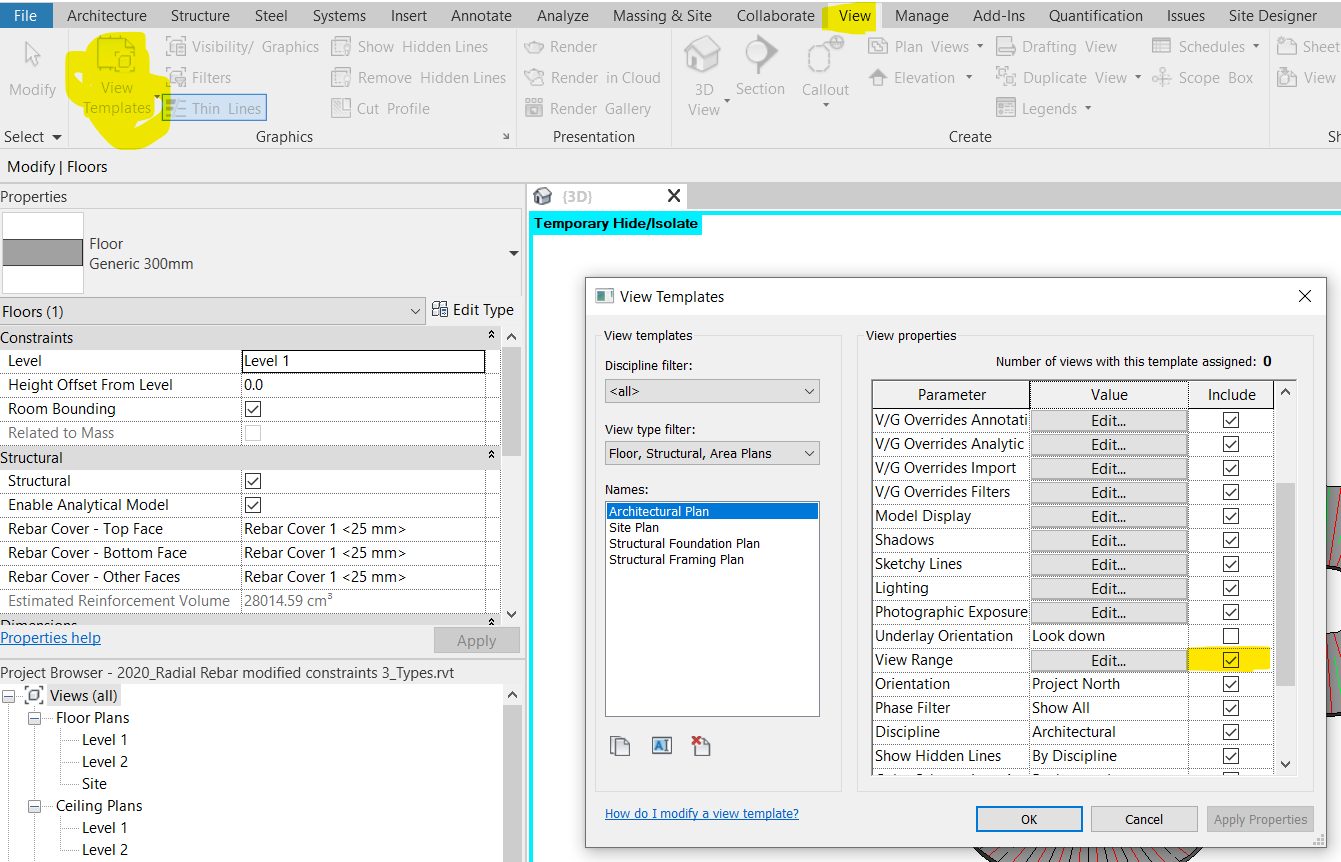 Solved: Editting the View Range in the Properties for Floor levels ...
