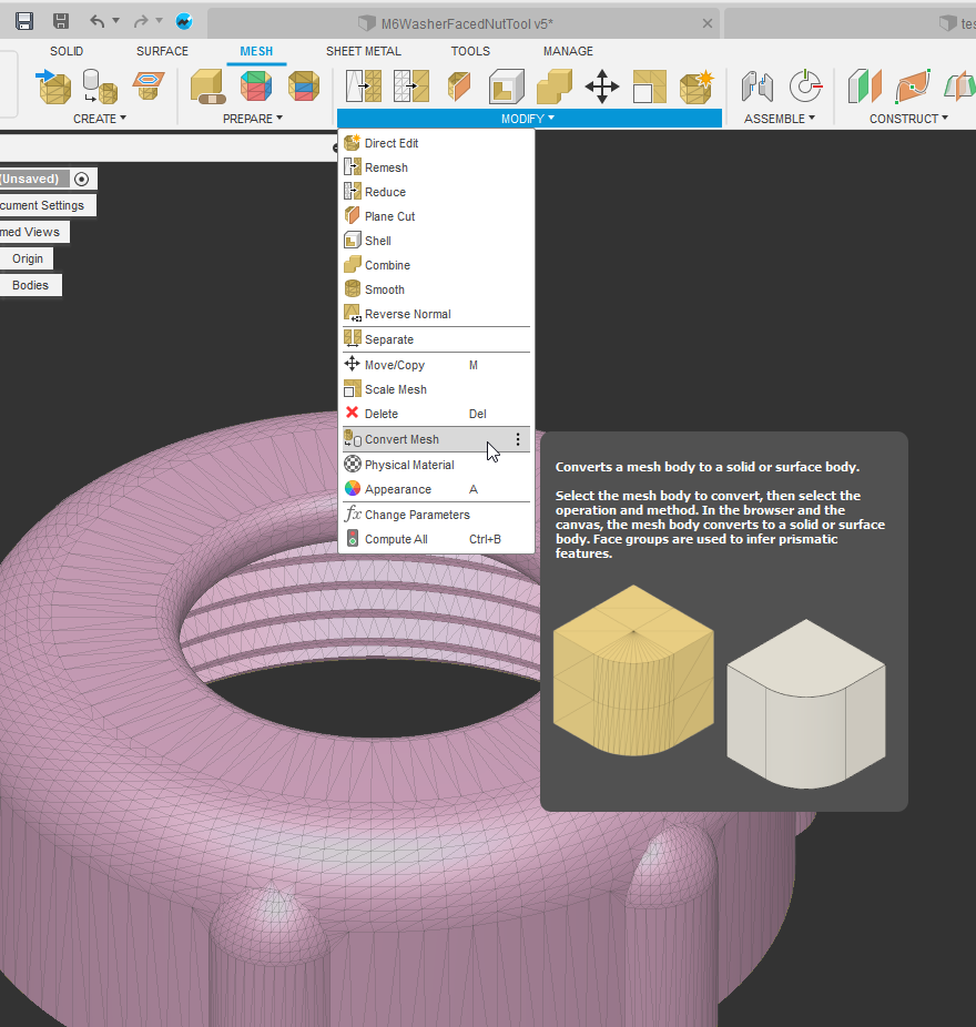 Solved: Mesh to Brep Multiple Selection not possible - Autodesk Community