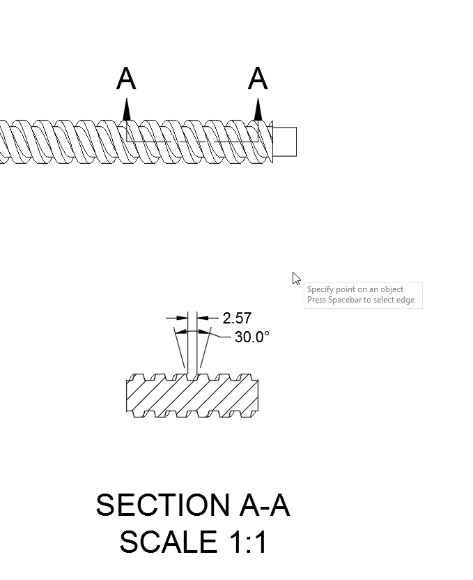 Solved: Stuck dimensioning cross section of trapezium thread - Autodesk ...