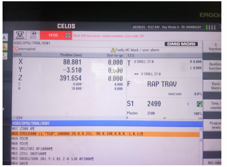 Siemens 828d 3+2 machining with cycle800, custom post processor ...