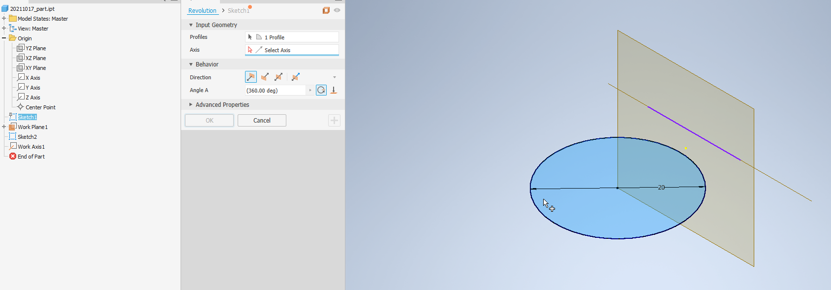 Solved: Can't revolve around axis (sorry for this). - Autodesk Community
