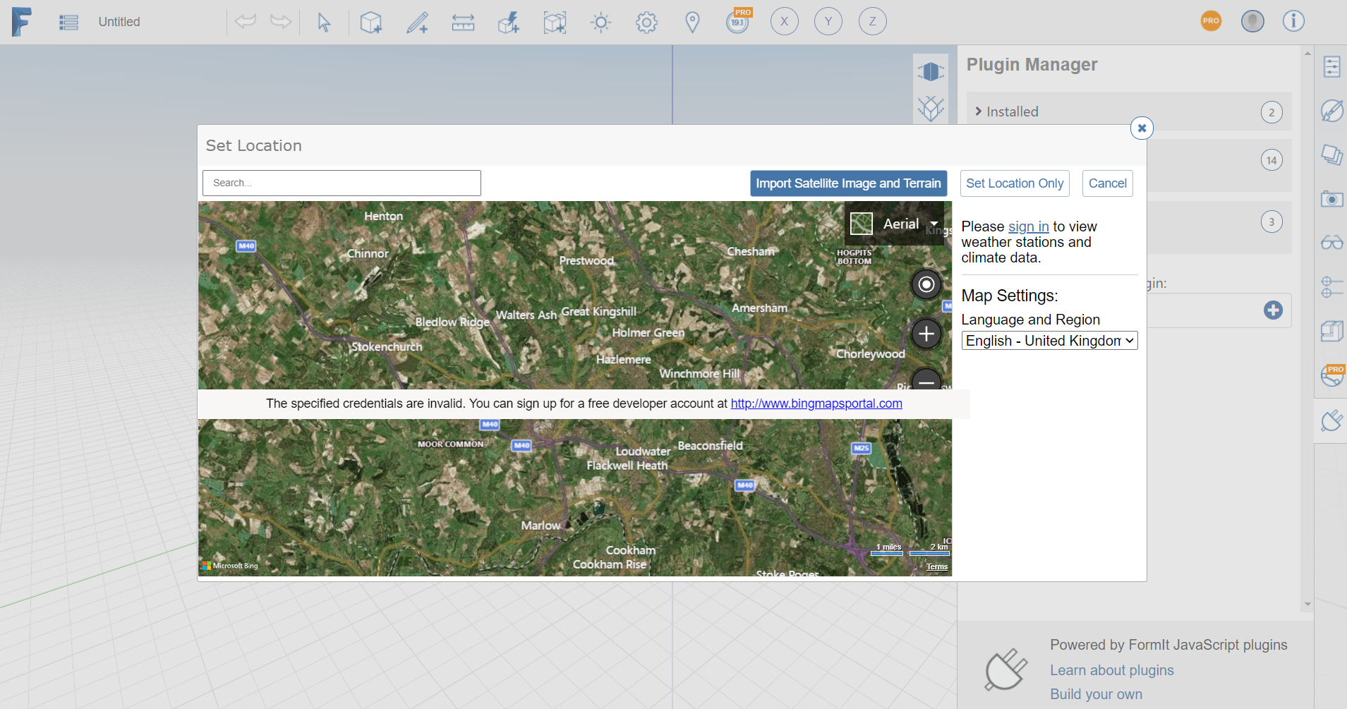 Solved: FormIT Set Location is not allowing Bing Map import 'specified credentials invalid ...