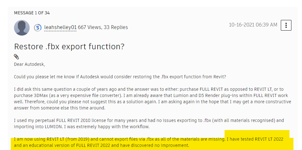 Solved: Restore .fbx export function? - Autodesk Community
