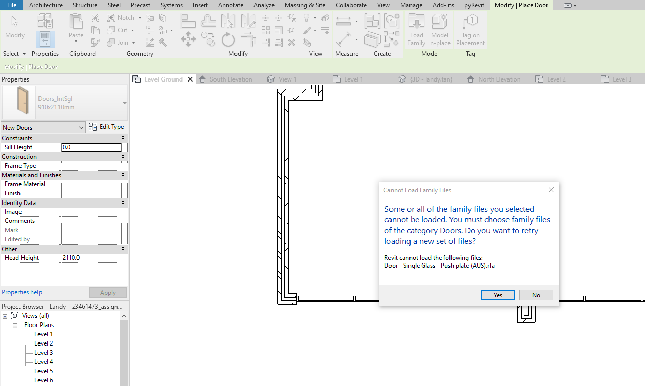 Solved: Curtain Door family load wont load in project - Autodesk Community