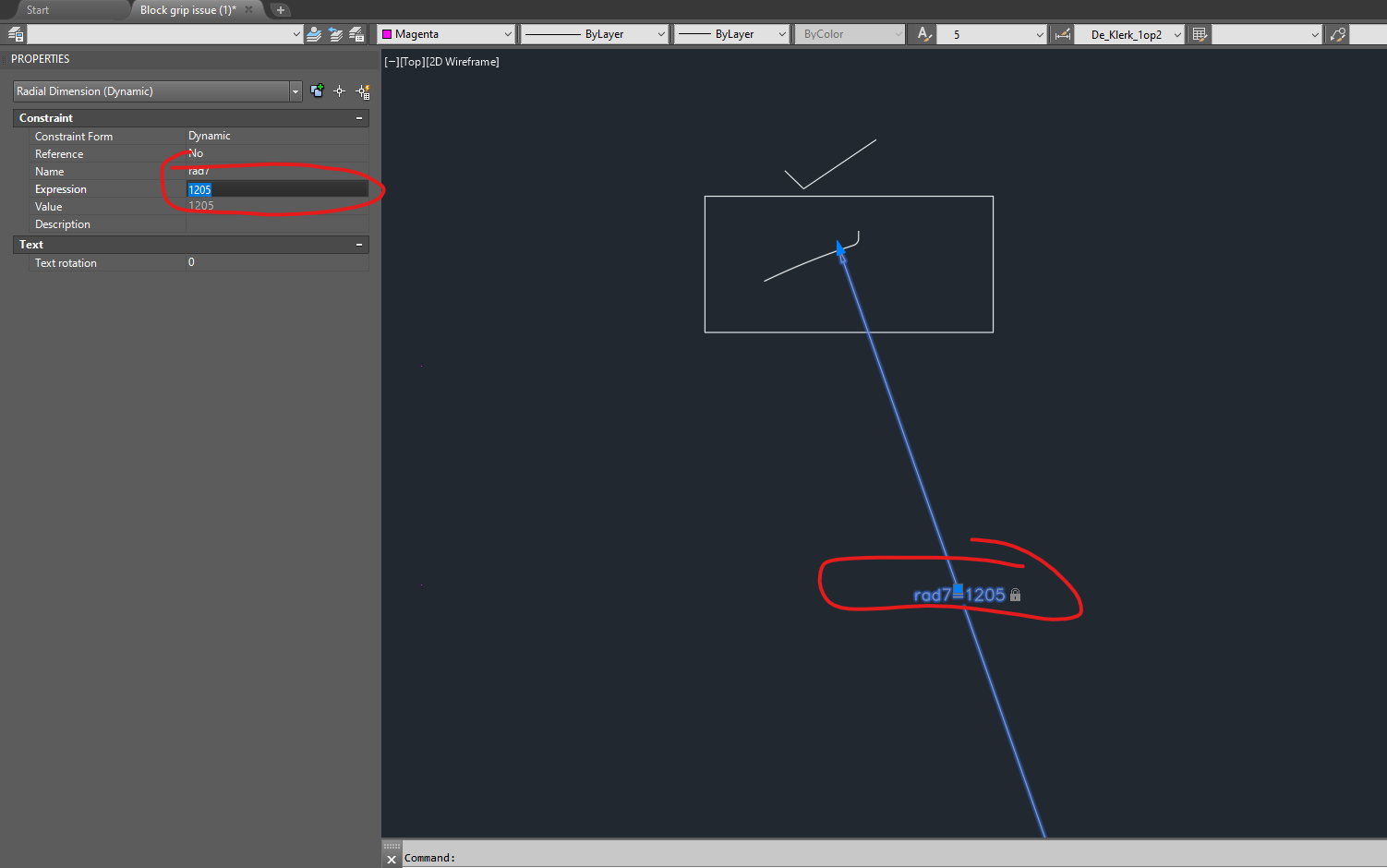 Polar stretch grip point not on endpoint of arc - Autodesk Community