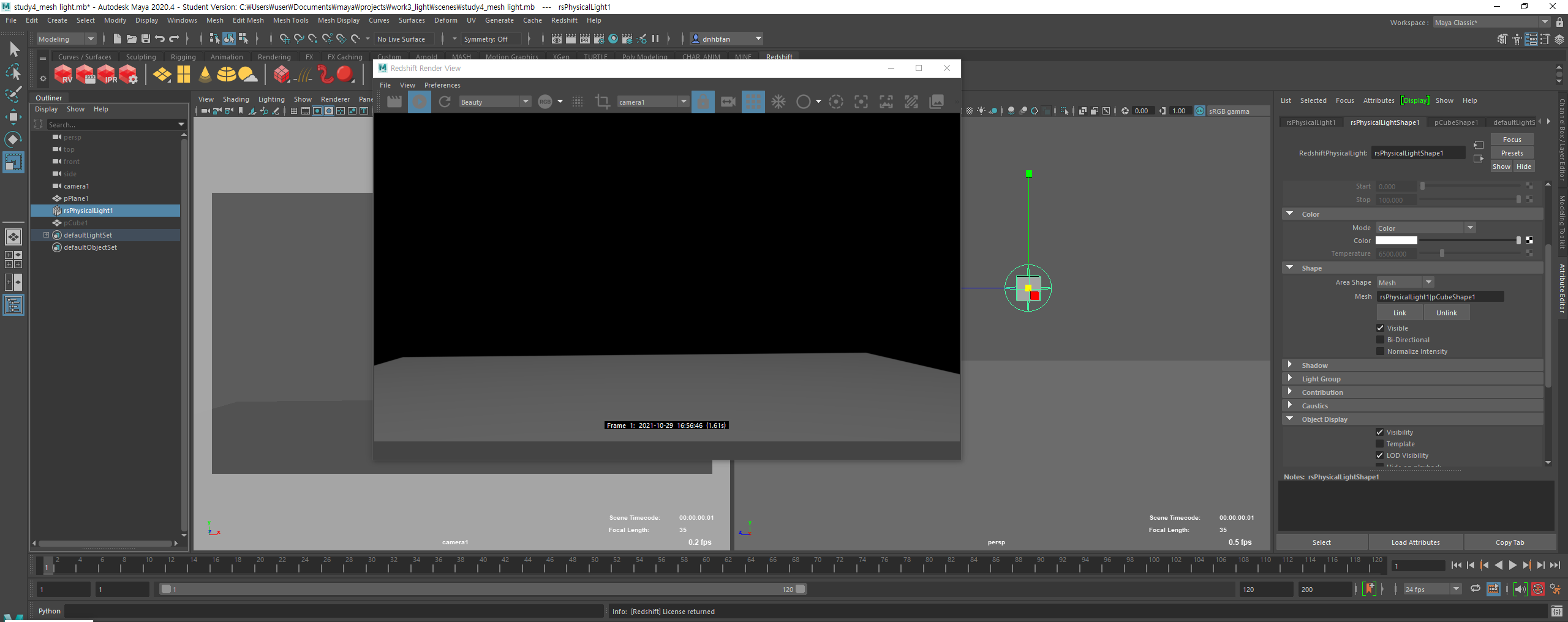 mesh light doesnt' work (using redshift light and renderer) - Autodesk ...