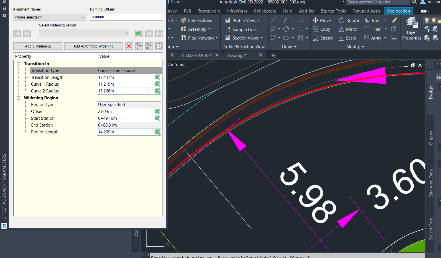 Offset Alignment widening is frustrating - we need a simple transition - Autodesk Community
