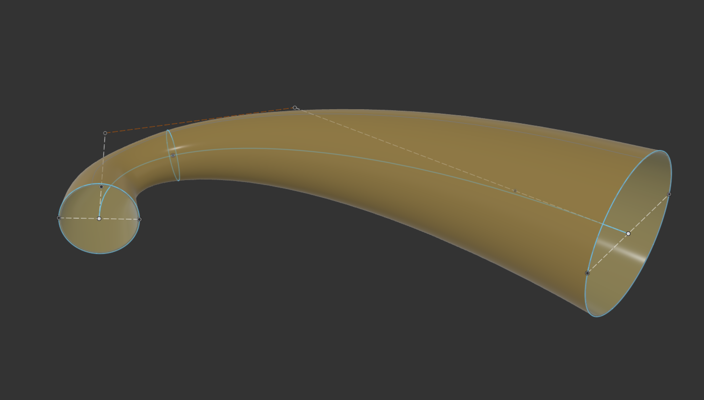 Curved pipe (cone?) - with two different end diameters and not exactly ...