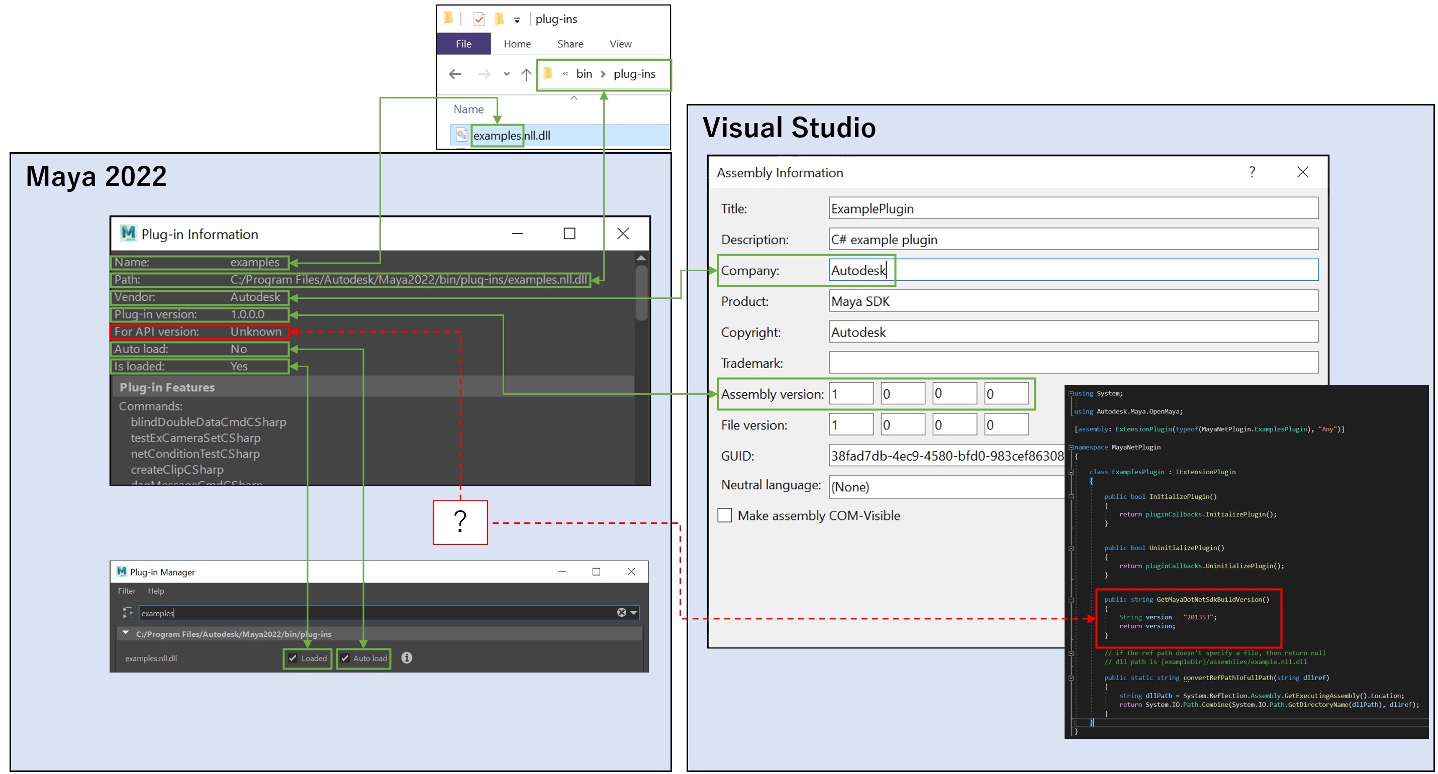 How to set a value to the "For API version" field of Maya plug-in ...