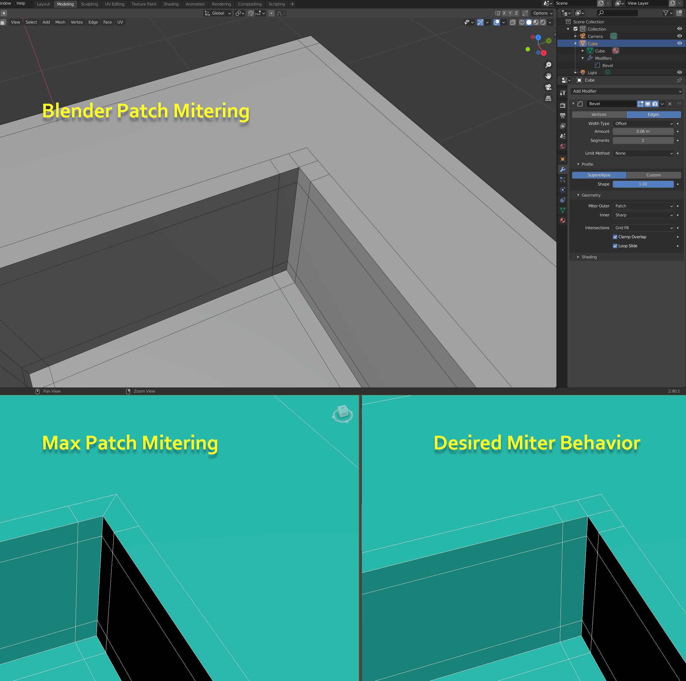 Chamfer grid patch mitering - Autodesk Community