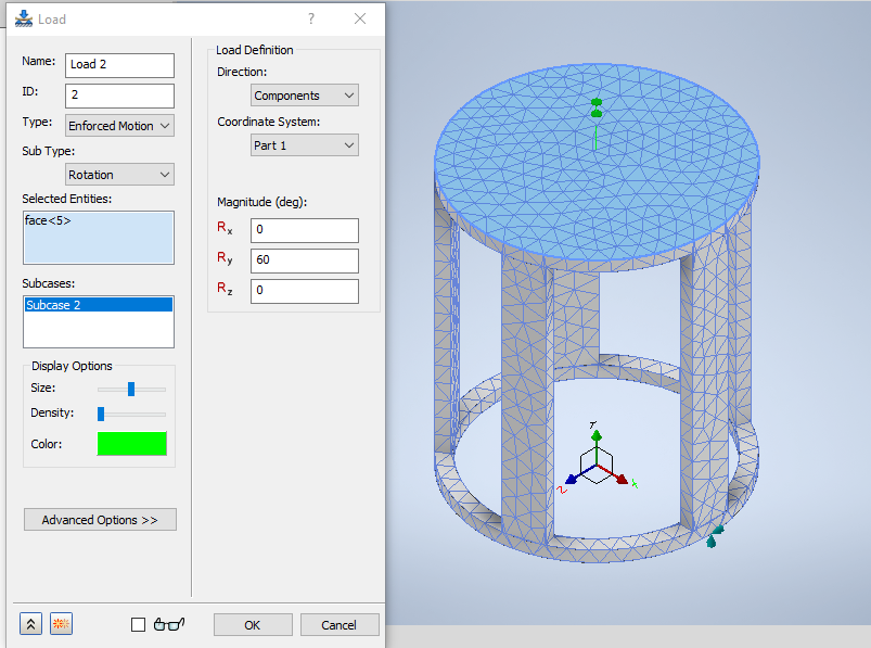 Solved Nonlinear Analysis Enforced Motion Subtype Rotation Autodesk Community