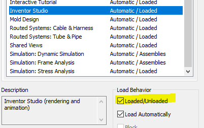 Inventor does not load Inventor Studio - Autodesk Community
