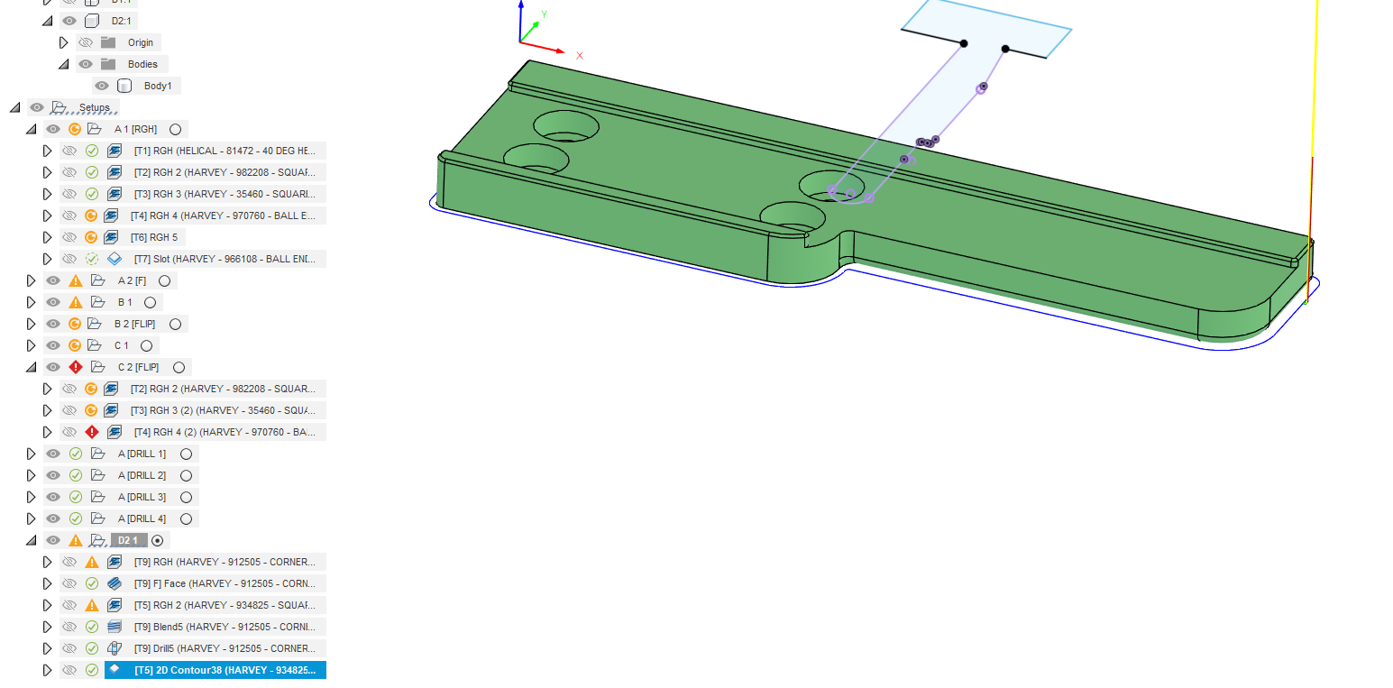 2D Contour: Won't mill exterior wall, mills into part - Autodesk Community