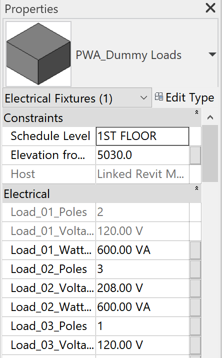 Trouble creating electrical "dummy load" family for populating existing ...