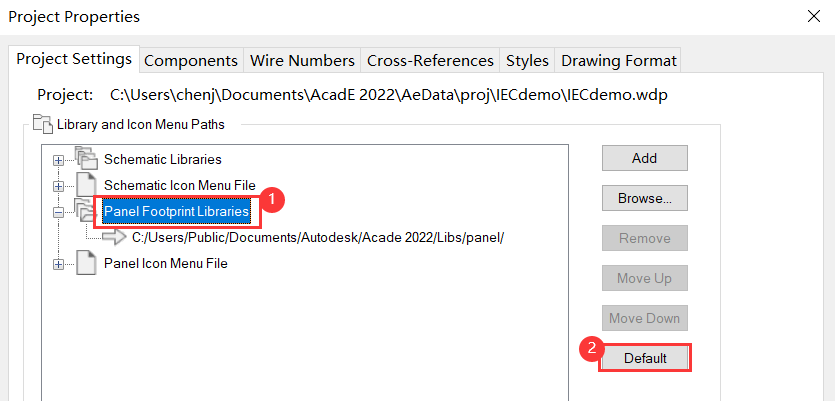 Solved: Project Properties - Project Settings - Panel Footprint Libraries - Autodesk Community