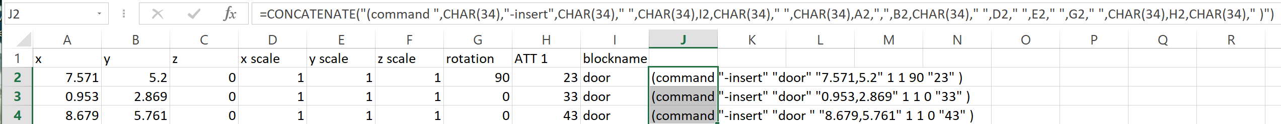 what is the excel sytntax to insert a block with attribute - Autodesk ...