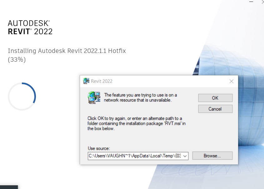 Install error: Revit 2022.1.1 Hotfix - Autodesk Community