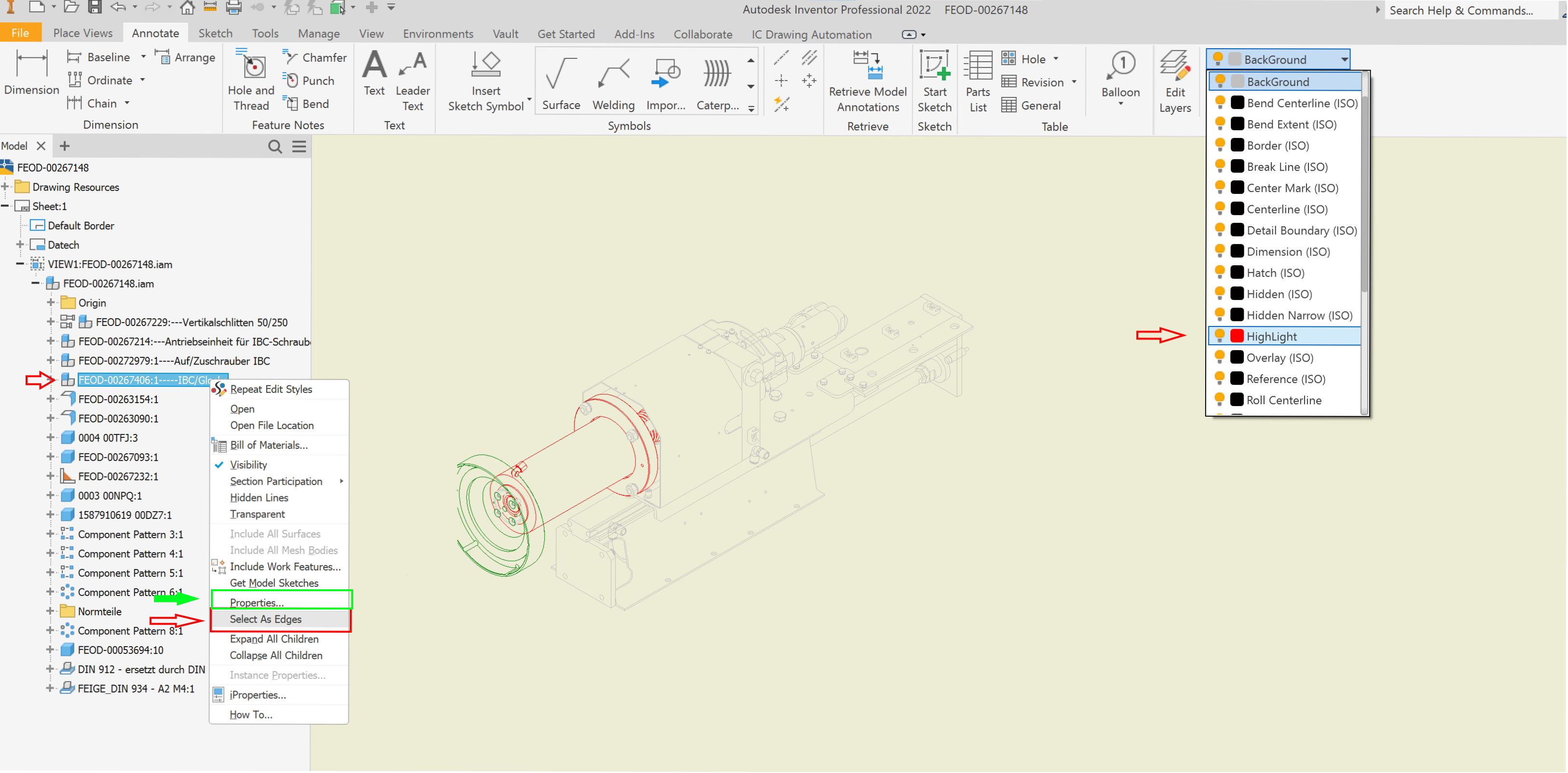 Solved: Highlight sub assemblies on drawing - Autodesk Community