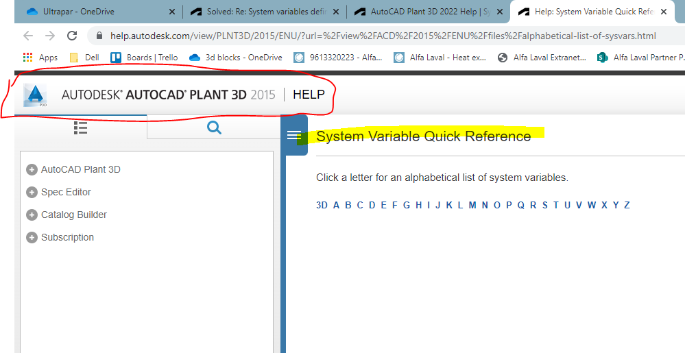 Solved: System variables definitions - Autodesk Community