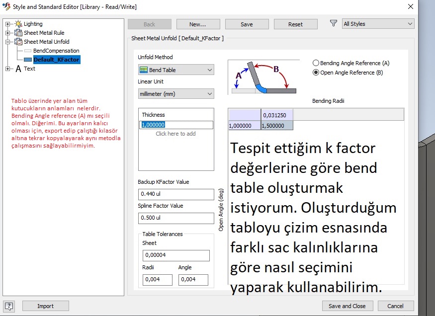 Çözüldü: Inventor BEND TABLE - Autodesk Community