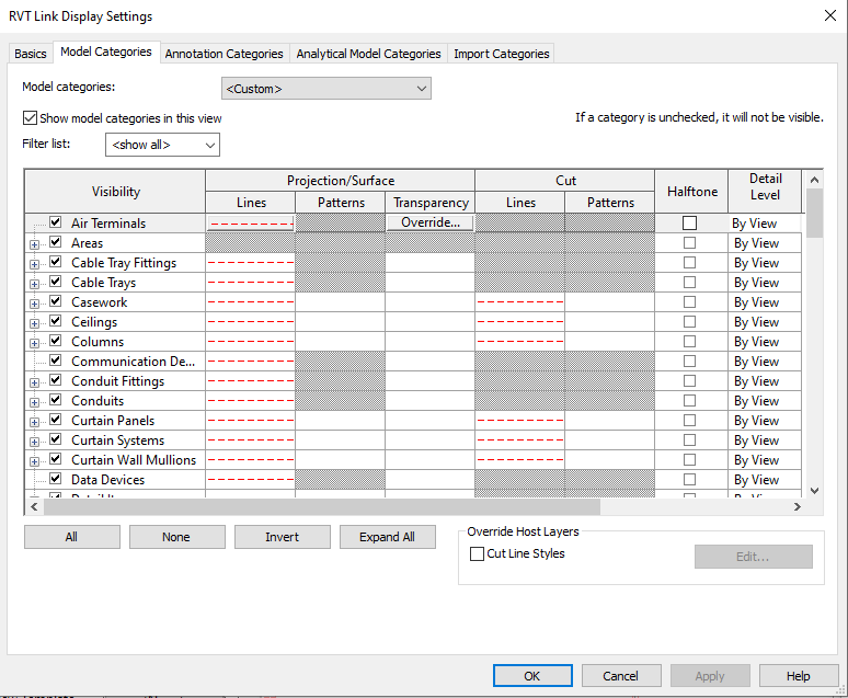 Hidden lines in link revit file - Autodesk Community
