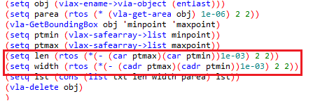 Solved: Lisp for Scheduling shape name (number within shape), height, width and area into table ...