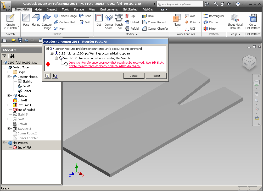 Solved: Cannot generate a flat pattern of this part - Autodesk Community