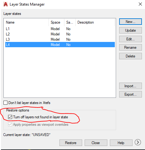 what is the use of restore option in layer state manager ? - Autodesk ...