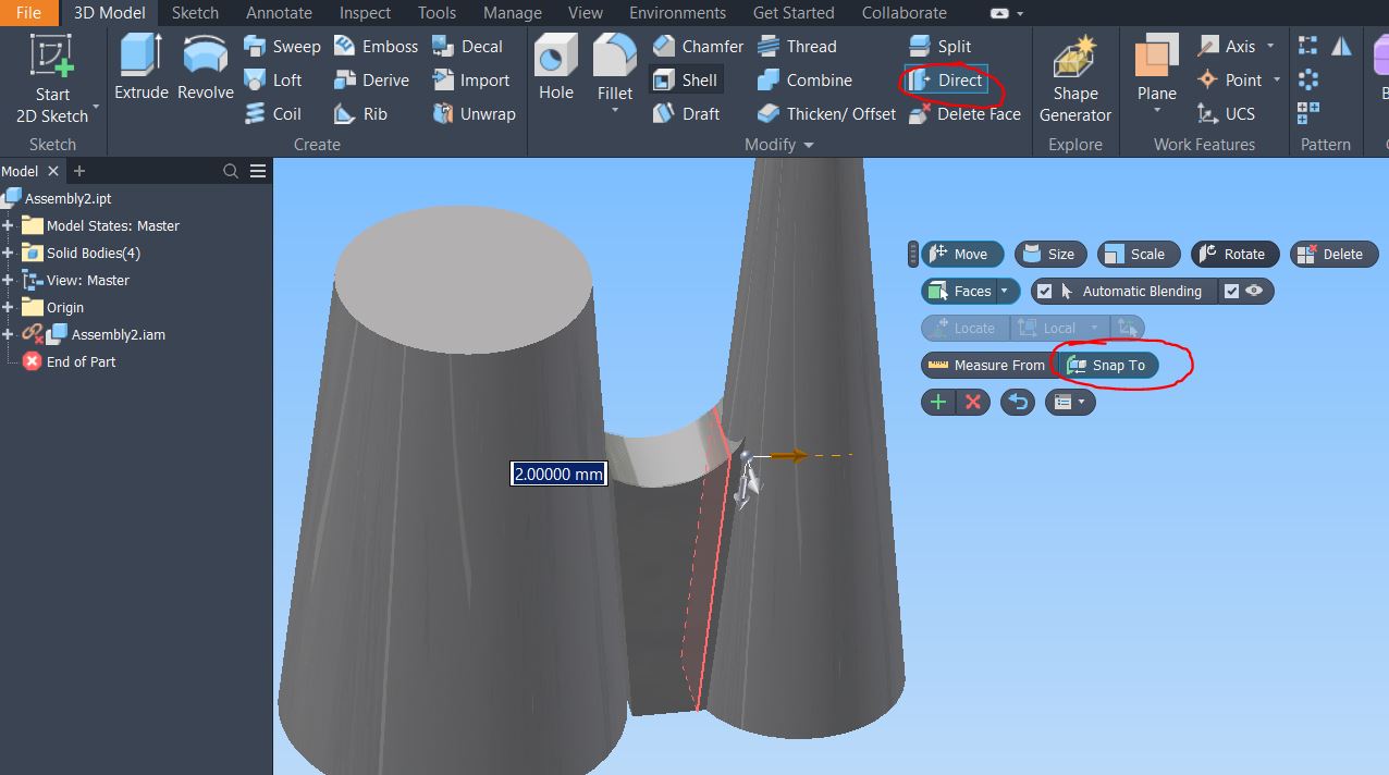 Can I use the face fillet command on two separate parts in and assembly ...