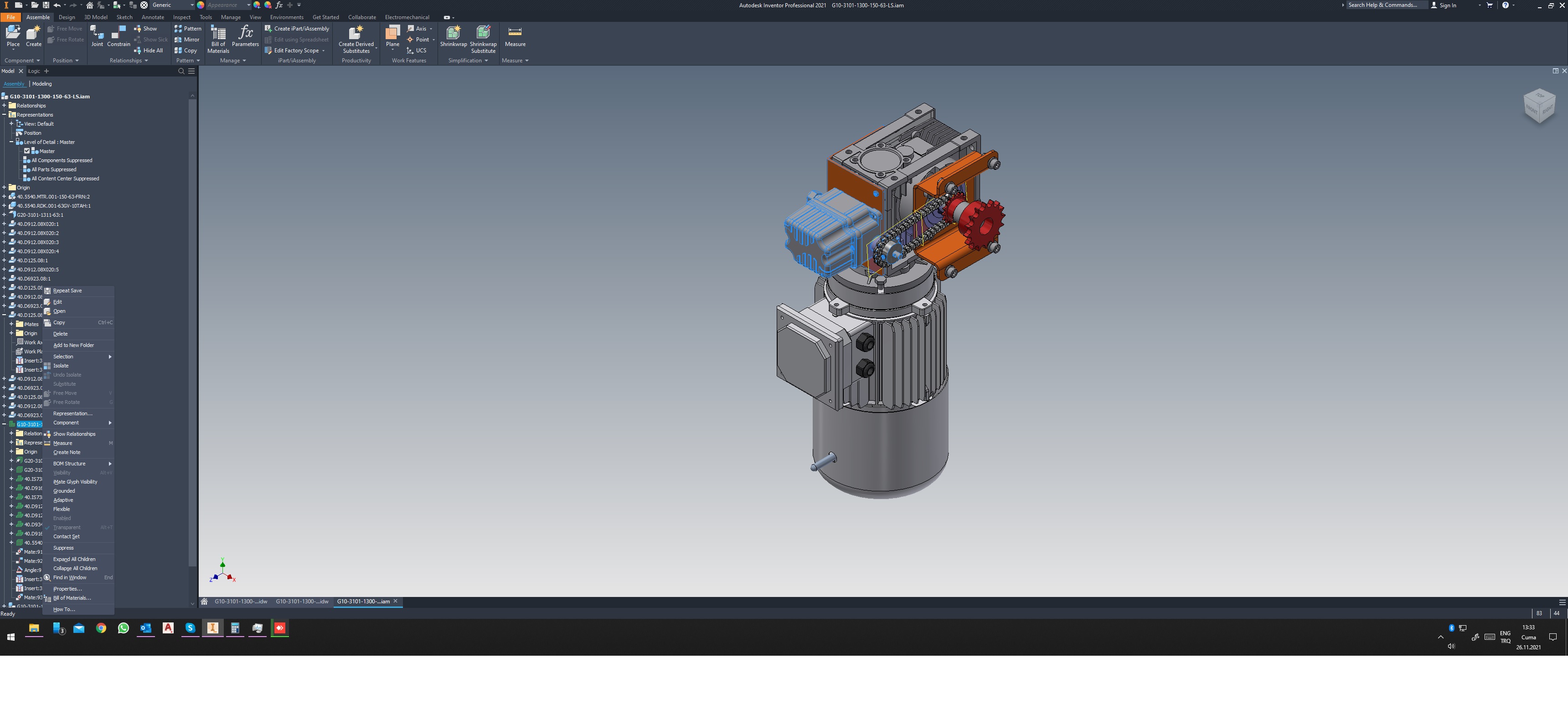 Solved: in assembly tree, part is green and i can't select it ...