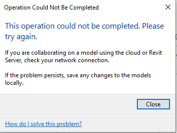 Revit Server Errors for Revit 2020-2022 - Autodesk Community
