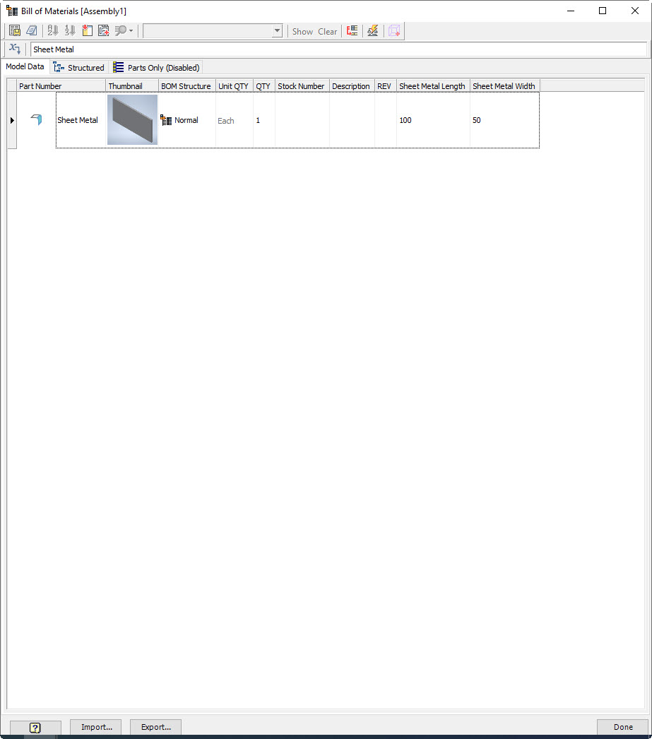 Solved: Adding Sheet Metal Properties to Bill of Materials - Autodesk Community
